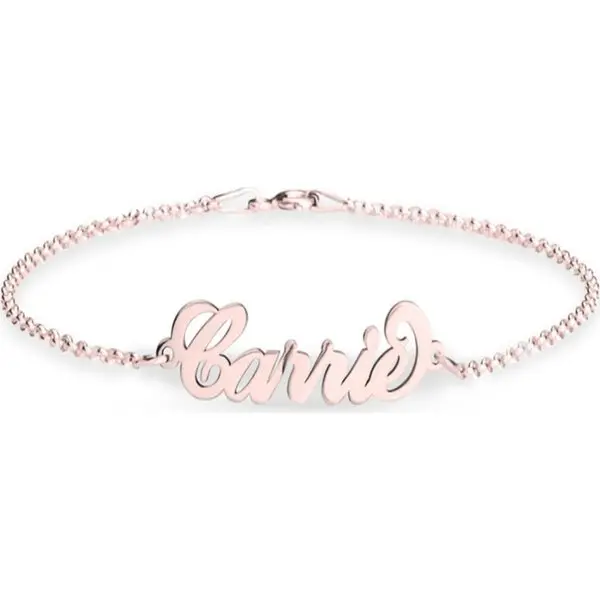 MELANIE MARIE Personalized Nameplate Bracelet - Rose Gold Plated