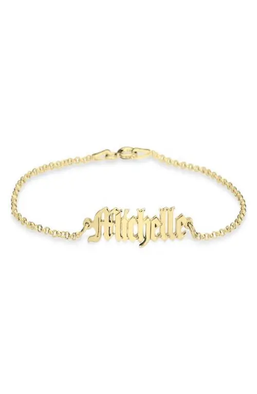 MELANIE MARIE Personalized Nameplate Pendant Bracelet - Gold Plated