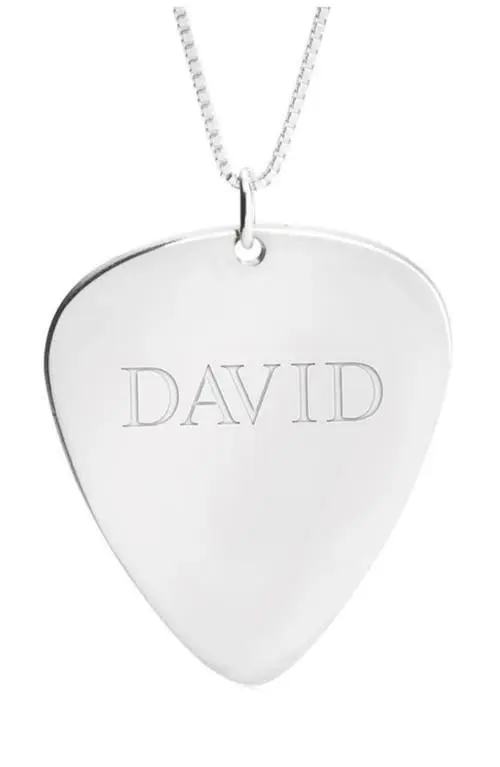 MELANIE MARIE Personalized Guitar Pick Pendant Necklace - Sterling Silver