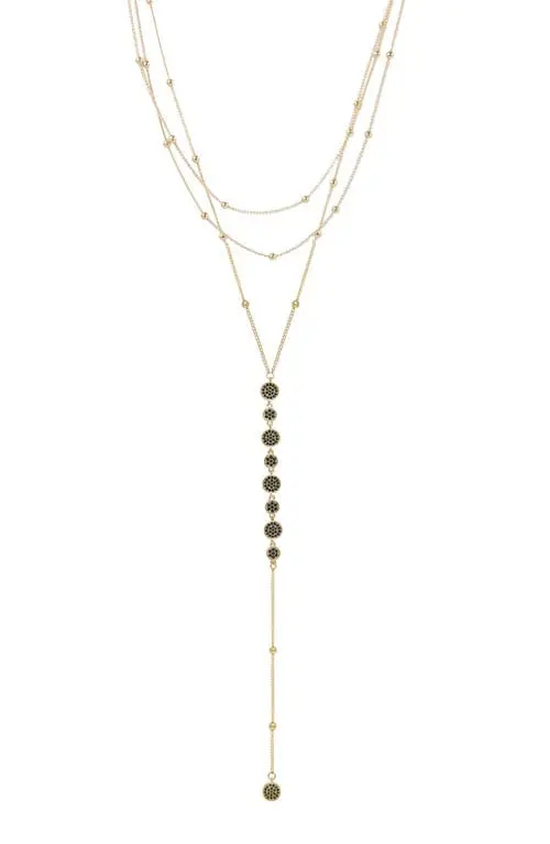 Ettika Triple Layer Y-necklace - Black