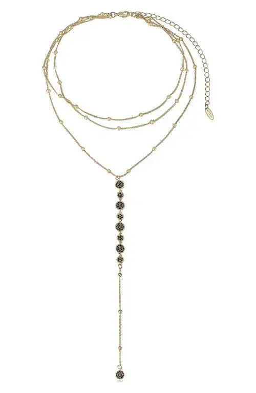 Ettika Triple Layer Y-necklace - Black