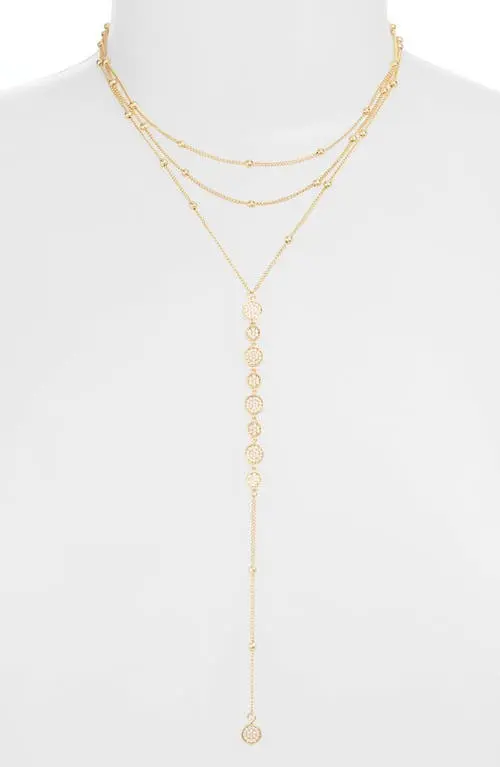 Ettika Triple Layer Y-necklace - Gold