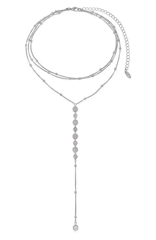 Ettika Triple Layer Y-necklace - Silver