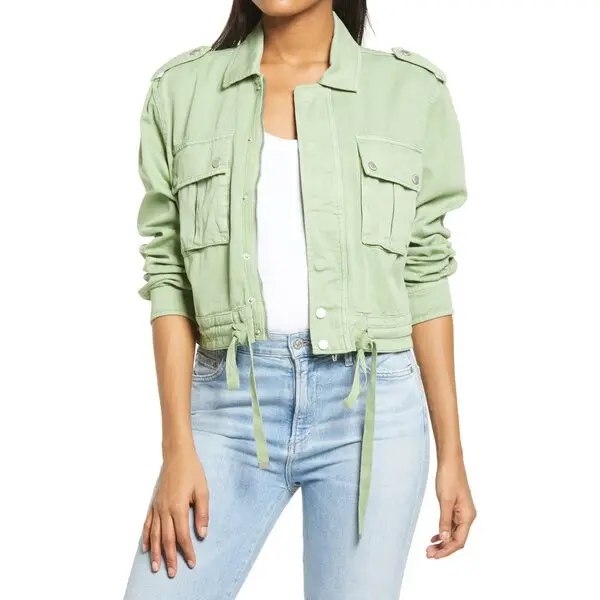 Blanknyc Twill Utility Jacket - Olive Juice