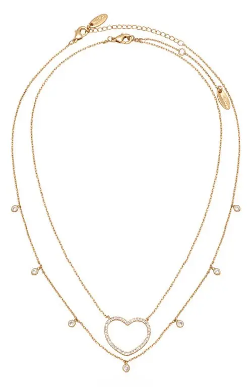 Ettika Heart Pendant Necklace Set - Gold