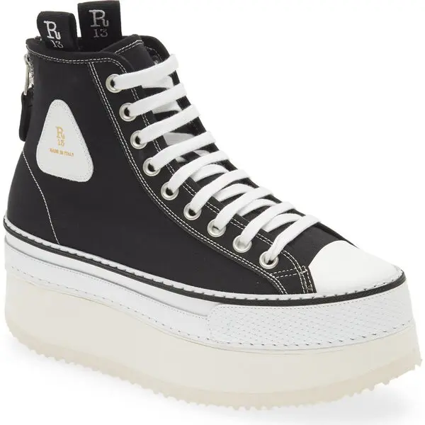 R13 Platform High-top Sneakers - 150 Black