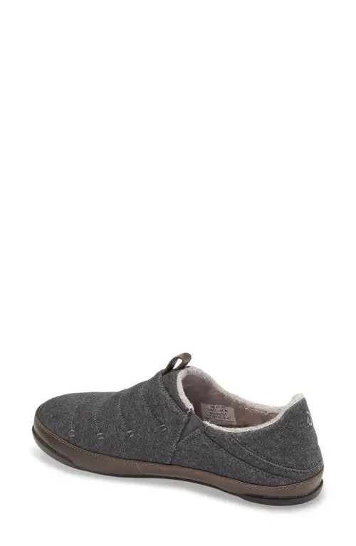 Olukai Mahana Convertible Quilted Slipper - Dark Shadow Fabric