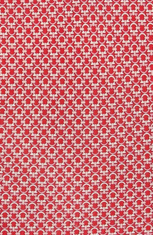 FERRAGAMO Gancini Print Silk Tie - F.rosso/ Rosa