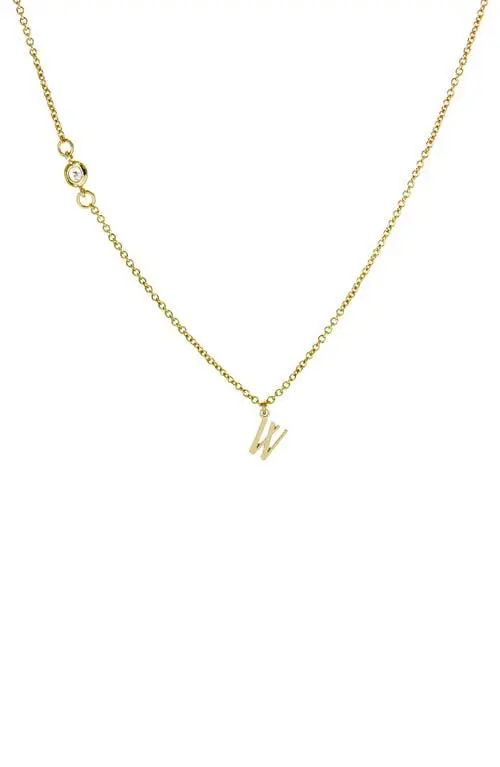 PANACEA Initial Pendant Necklace - Gold-w