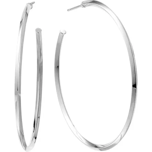 Lana Jewelry 14k Gold Royale Hoop Earrings - White Gold