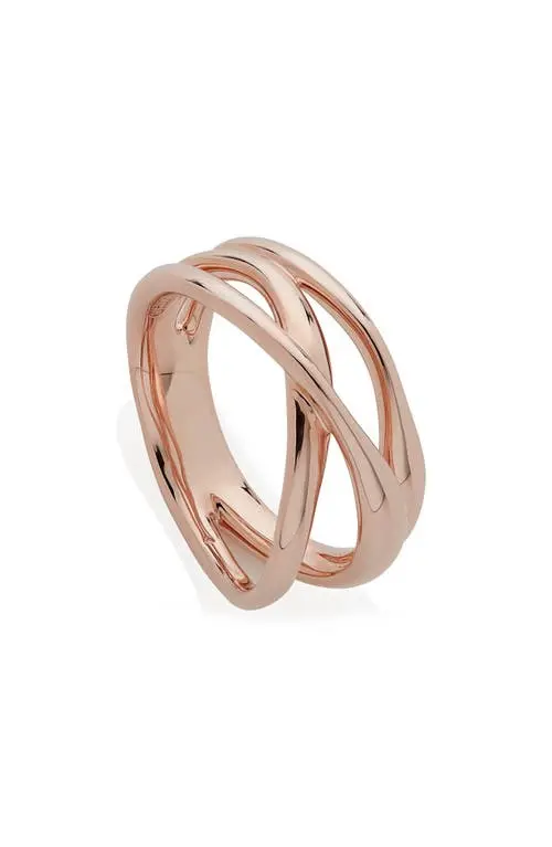 Monica Vinader Nura Crossover Ring - Rose Gold