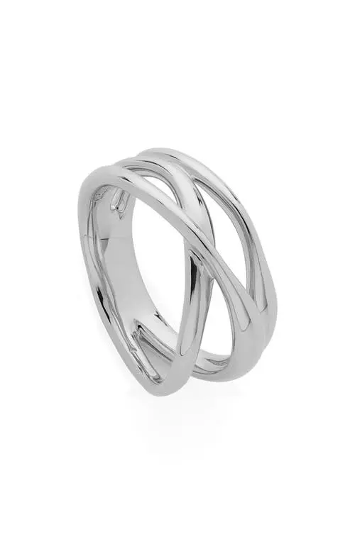 Monica Vinader Nura Crossover Ring - Silver