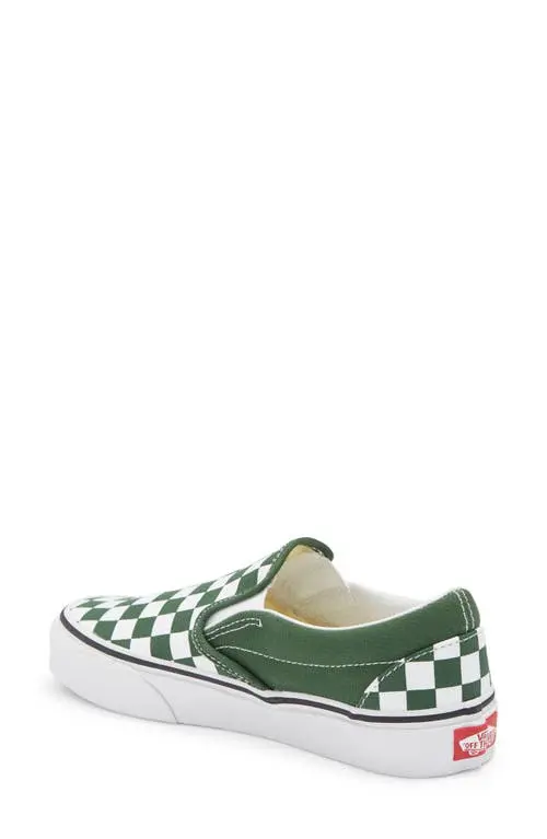 VANS Classic Slip-on Sneakers - Checkerboard Emerald