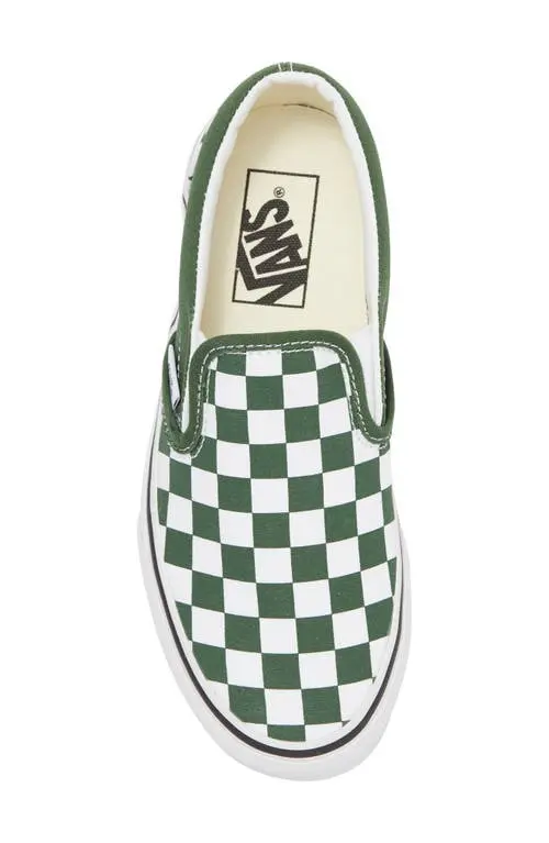 VANS Classic Slip-on Sneakers - Checkerboard Emerald