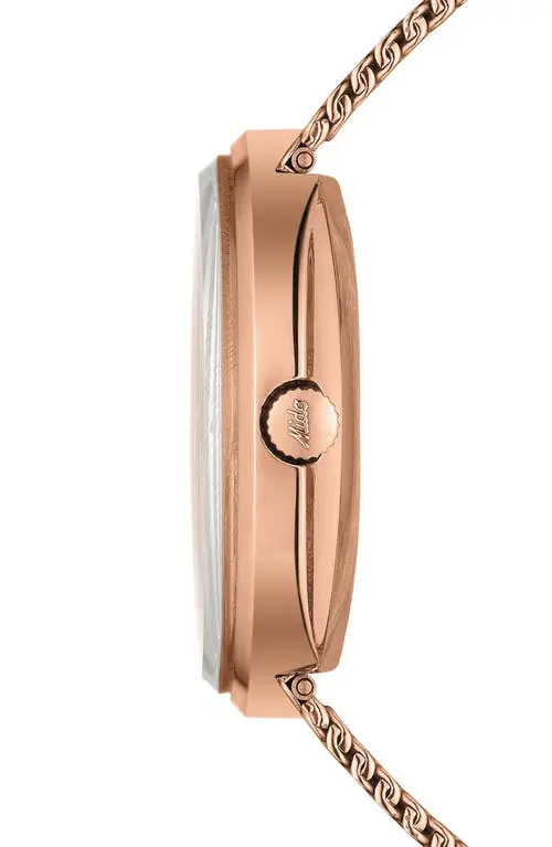 MIDO Commander Mesh Strap Watch - Rose Gold