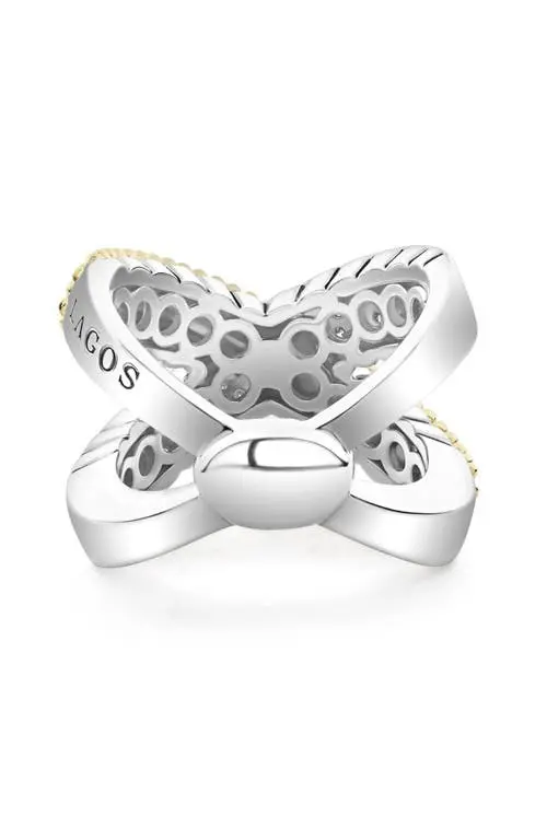 Lagos Caviar Lux Diamond Band Ring - Silver