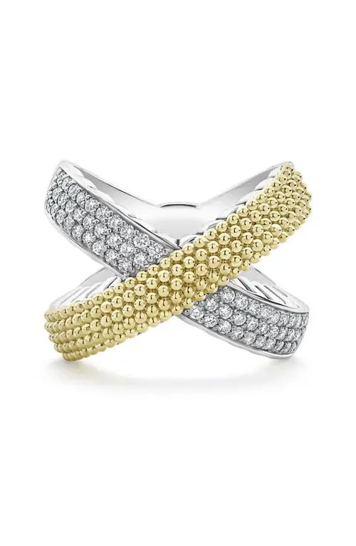 Lagos Caviar Lux Diamond Band Ring - Silver