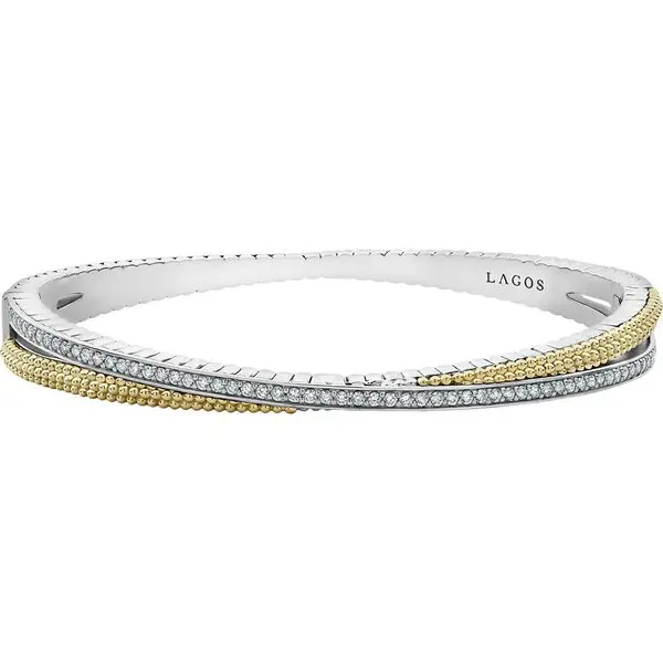 Lagos Caviar Lux Diamond Bangle - Silver/diamond