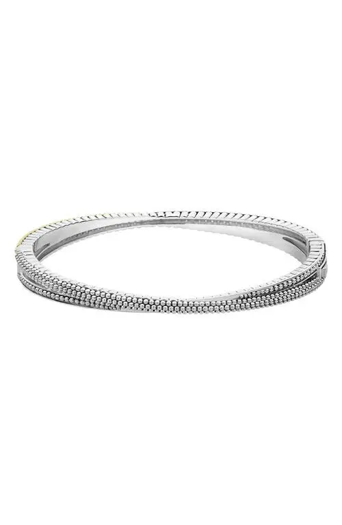 Lagos Caviar Lux Diamond Bangle - Silver/diamond
