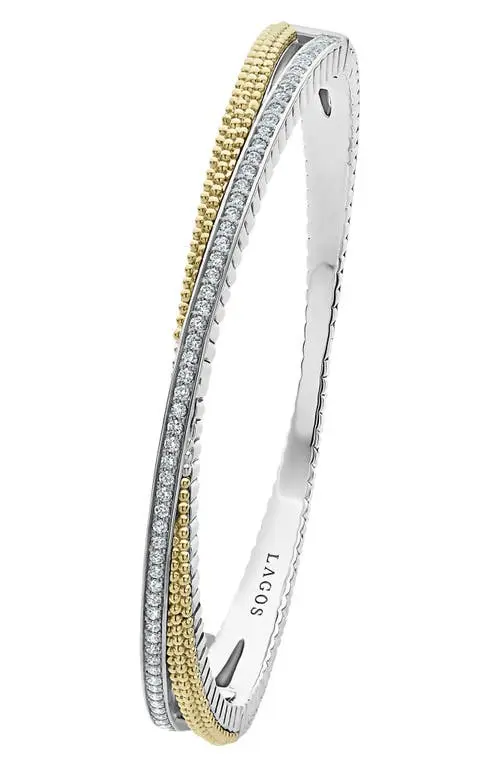 Lagos Caviar Lux Diamond Bangle - Silver/diamond