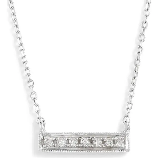 DANA REBECCA DESIGNS Sylvie Rose' Diamond Bar Pendant Necklace - White Gold