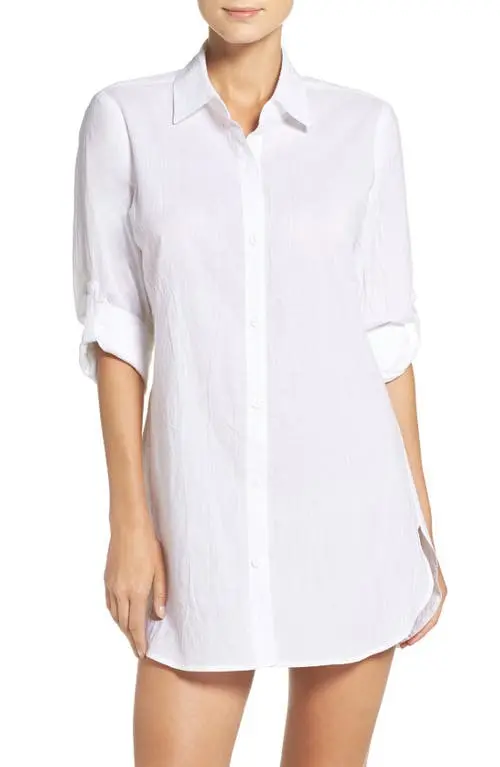 Tommy Bahama Boyfriend Shirt Cover-up - White