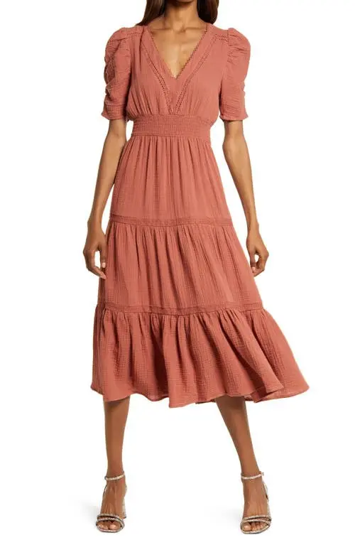 knee length dresses for ladies Winter River Charcoal Stripe Prairie Dress