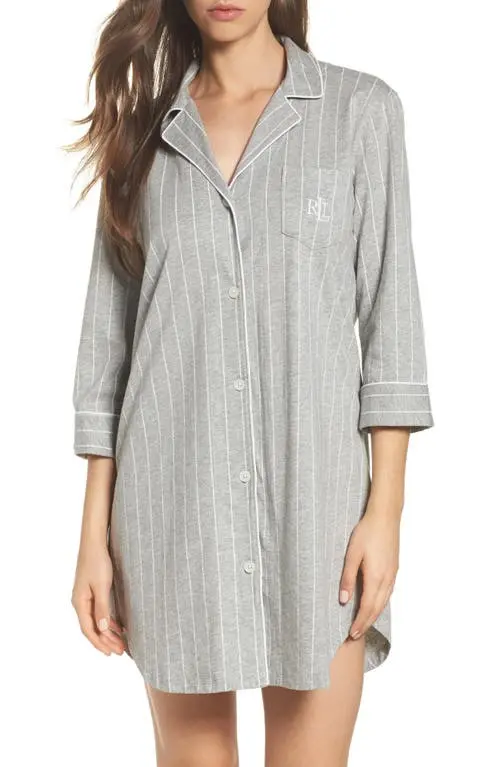 Ralph Lauren Cotton Jersey Sleep Shirt - Greystone