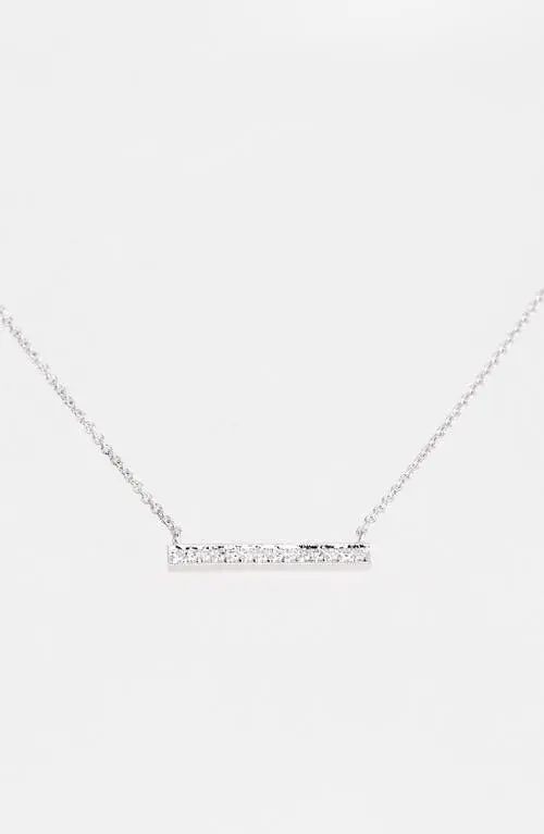 DANA REBECCA DESIGNS Sylvie Rose Medium Diamond Bar Pendant Necklace - White Gold