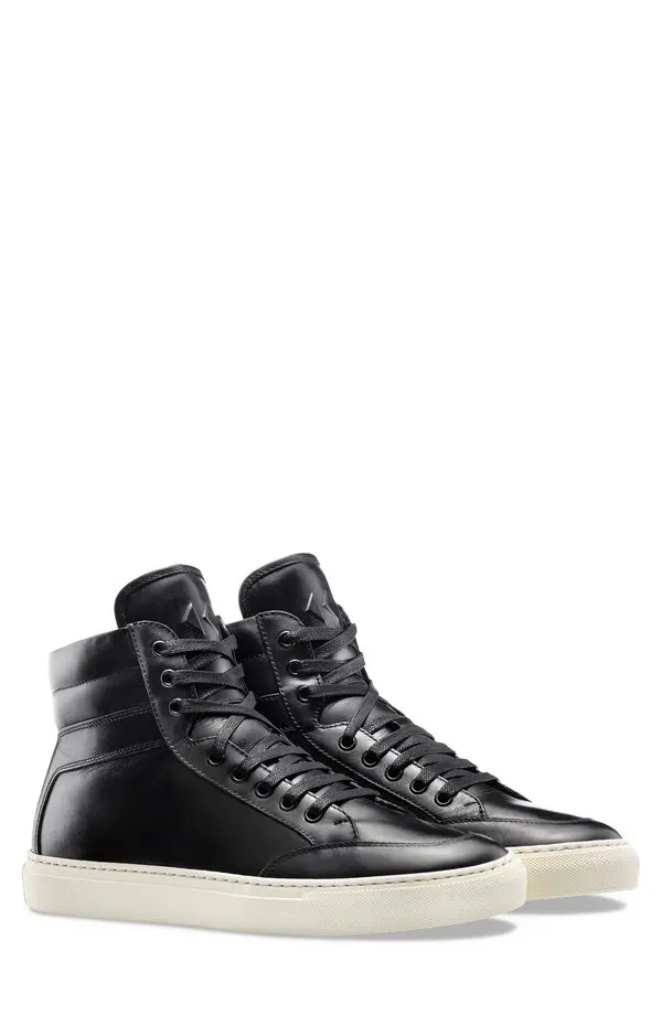 Koio High Top Black Leather Sneakers Koio Primo Sneaker In Onyx