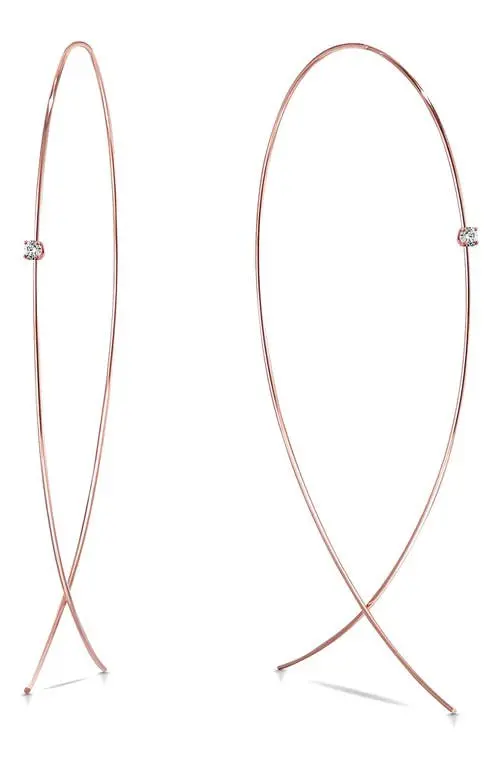 Lana Jewelry 14k Gold Diamond Hoop Earrings - Rose Gold