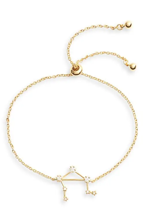 Sterling Forever Zodiac Constellation Bracelet - Gold Libra