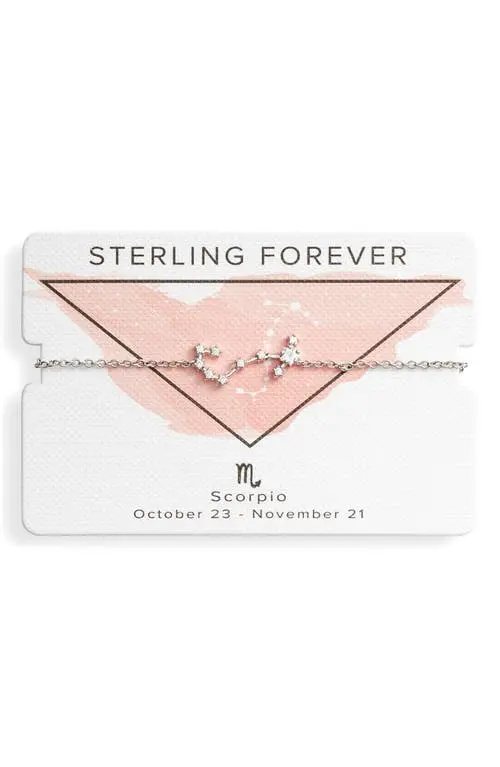 Sterling Forever Zodiac Constellation Bracelet - Silver Scorpio