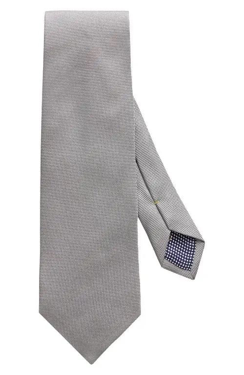 Eton Diamond Textured Silk Tie - Grey