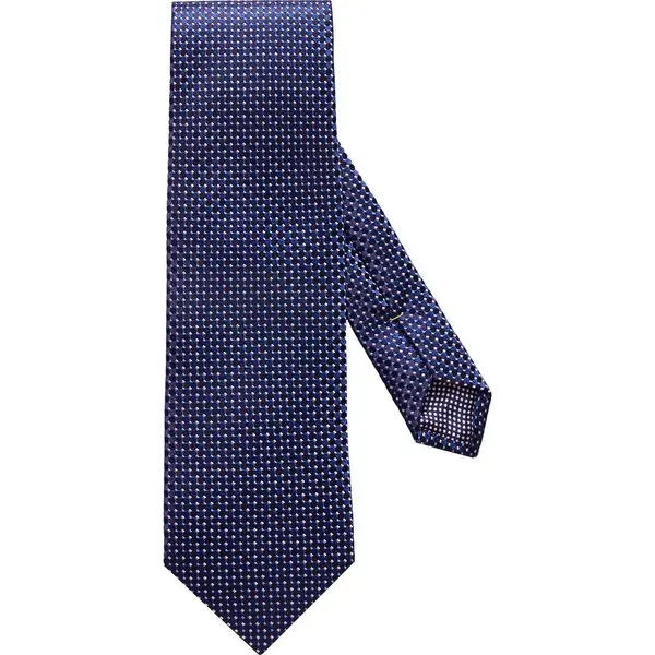 Eton Microdot Silk Neck Tie - Blue