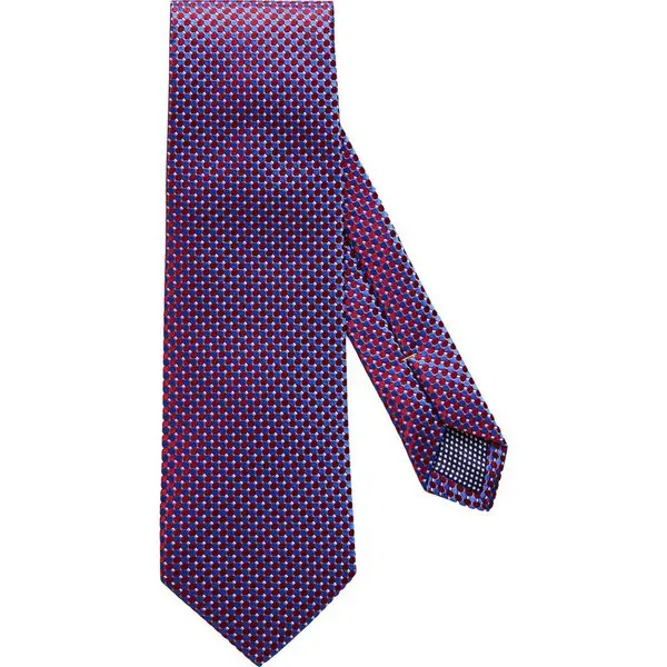 Eton Microdot Silk Neck Tie - Pink/blue