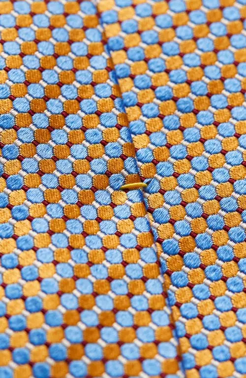 Eton Microdot Silk Neck Tie - Yellow