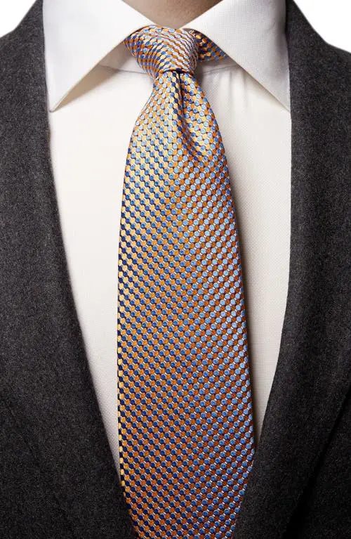 Eton Microdot Silk Neck Tie - Yellow