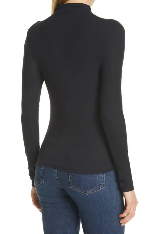Veronica Beard Theresa Ruched Mock Neck Top