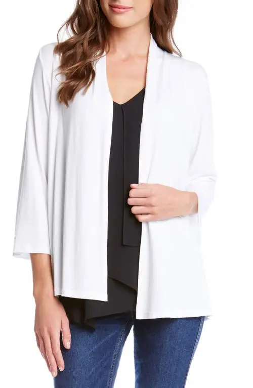 Karen Kane Molly Open Jersey Cardigan - Off White