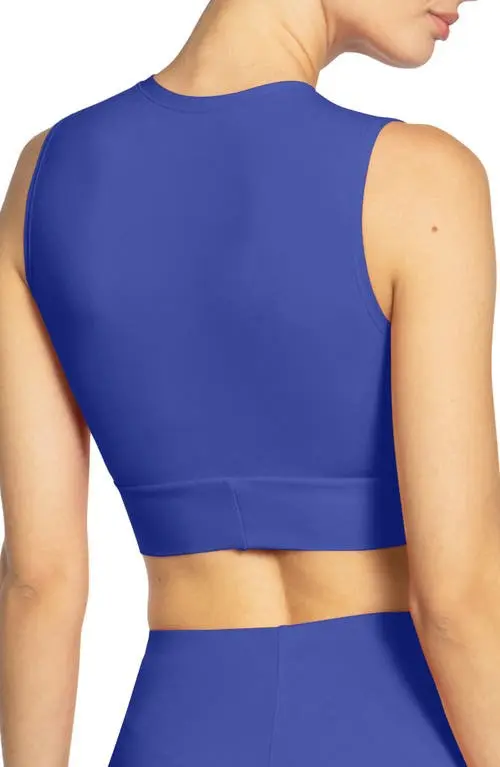 Robin Piccone Ava Longline Knot Front Bikini Top - Ube