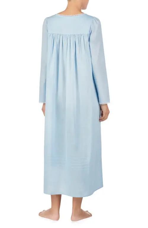 Eileen West Long Sleeve Nightgown - Solid Blue