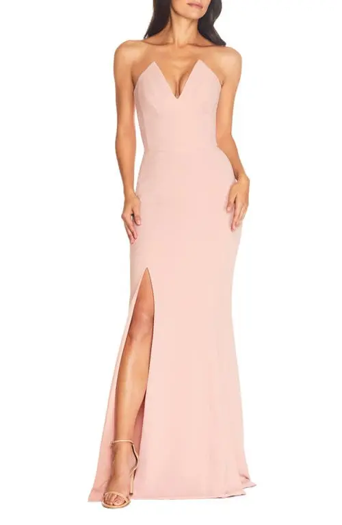 Dress The Population Fernanda Strapless Gown - Blush