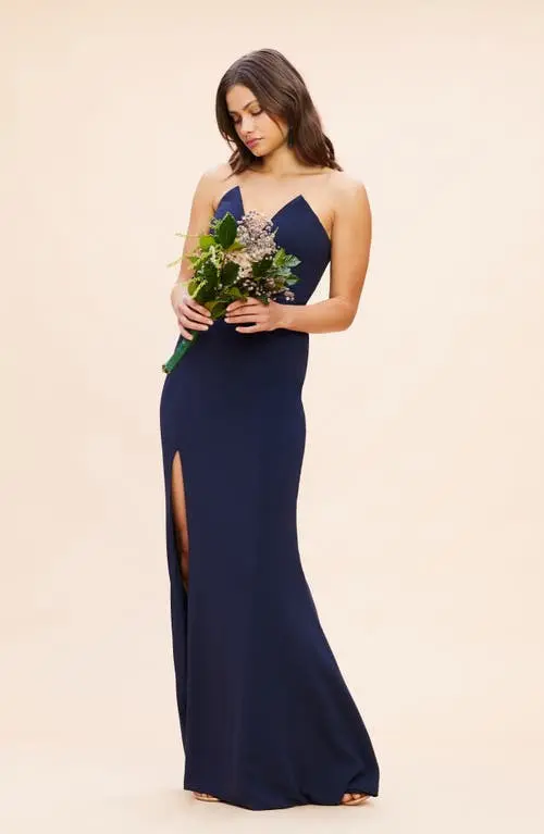 Dress The Population Fernanda Strapless Gown - Midnight Blue