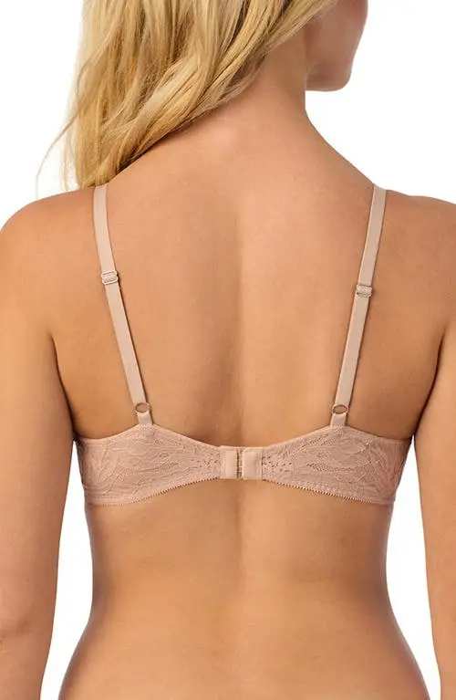 ON GOSSAMER Sleek & Lace Wireless Lift Bra - Champagne