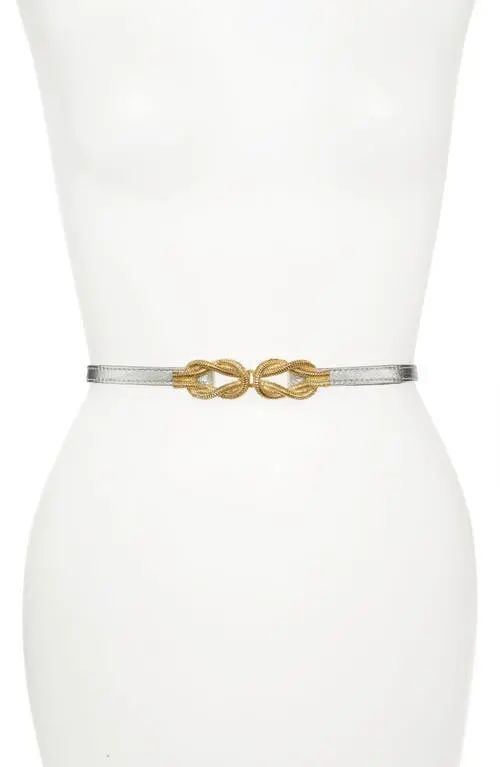 RAINA BELTS Lillian Leather Belt - Silver