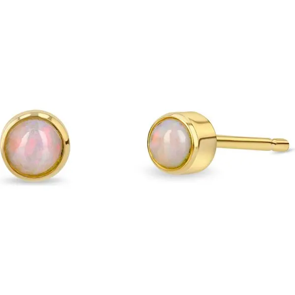 Zoe Chicco Gemstone Stud Earrings - 14k Yellow Gold