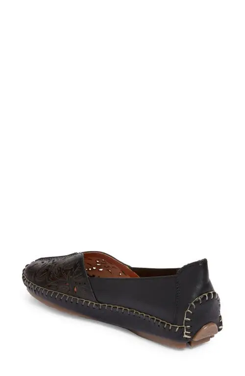 Pikolinos Jerez Perforated Loafer - Black Leather