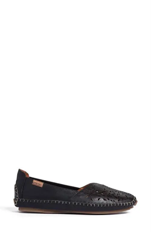 Pikolinos Jerez Perforated Loafer - Black Leather