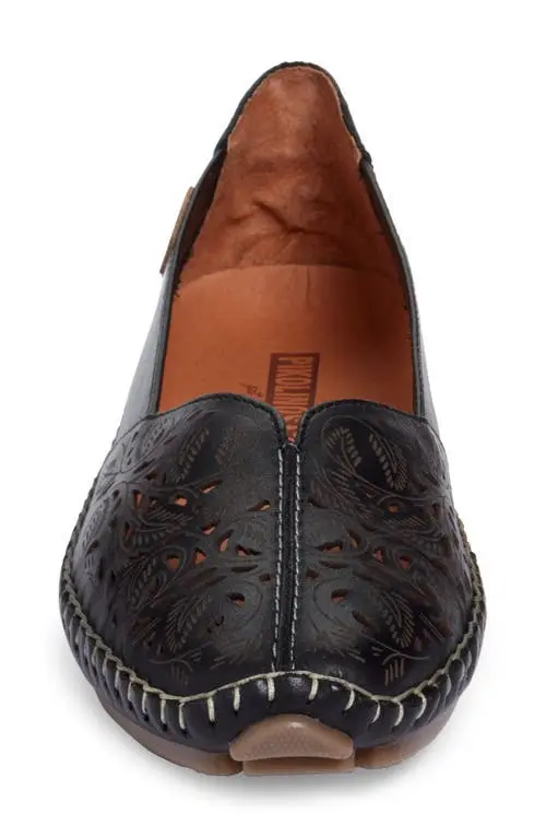 Pikolinos Jerez Perforated Loafer - Black Leather